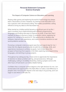 Get Computer Science Personal Statement From Top Writers