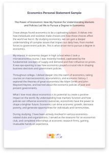 Economics Personal Statement Writing Service