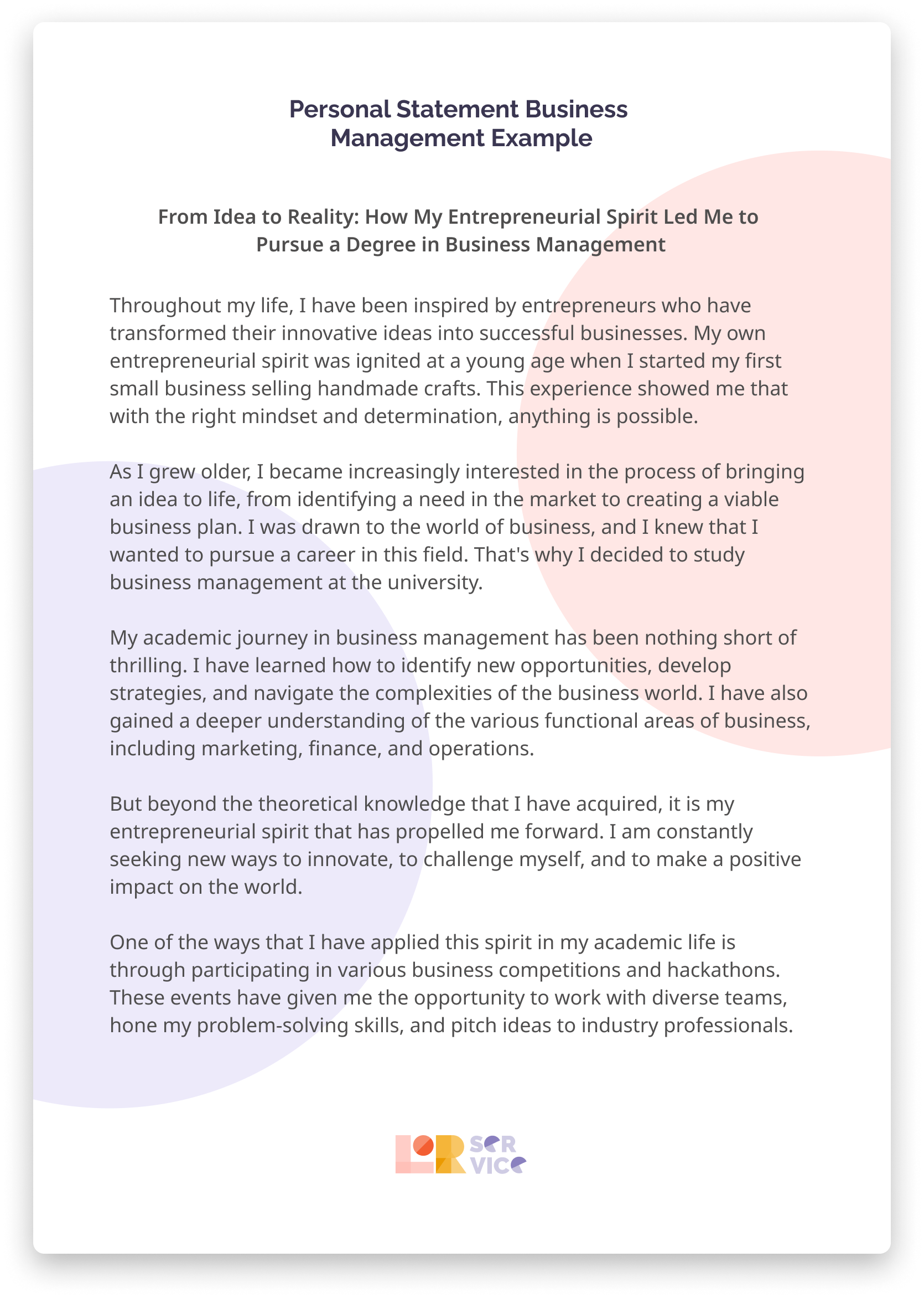 Business Management Personal Statement Writing Service Business Management Personal Statement Writing Service