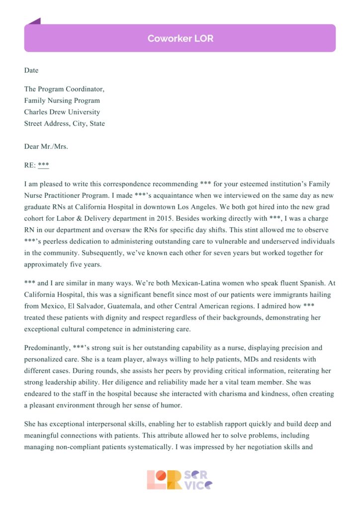 Co Worker Recommendation Letter Job Application Recommendation Letter